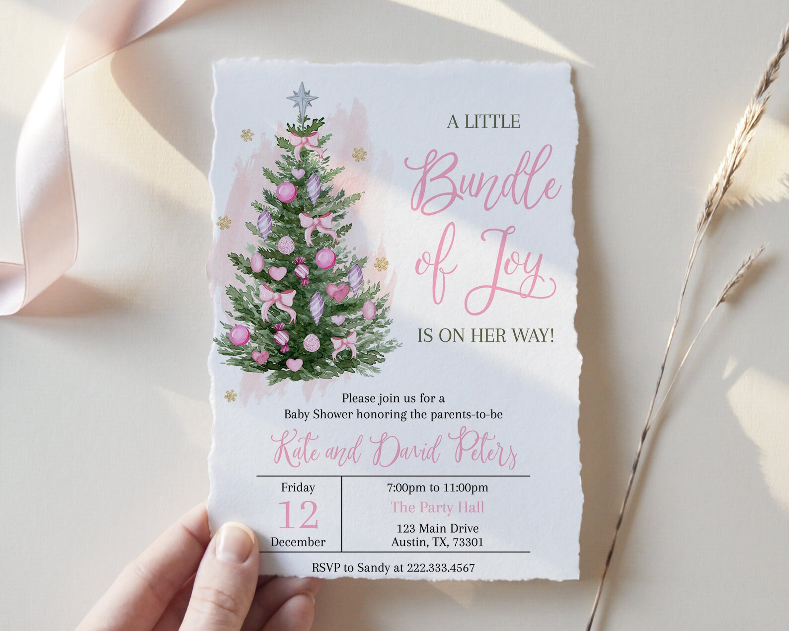 Editable A Little Bundle of Joy Christmas Baby Shower - Etsy