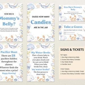 Editable Boy Under the Sea Baby Shower Game Bundle, Ocean Baby Shower ...
