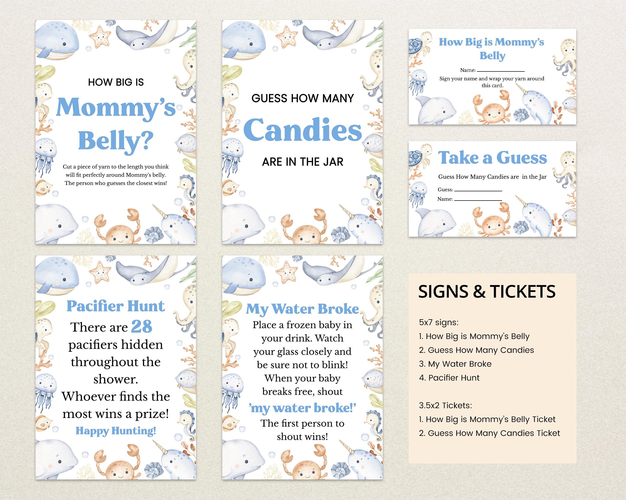 Editable Boy Under the Sea Baby Shower Game Bundle, Ocean Baby Shower ...