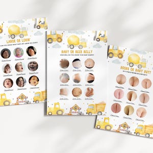 Editable Baby Under Construction Baby Shower Game Bundle, Modern ...