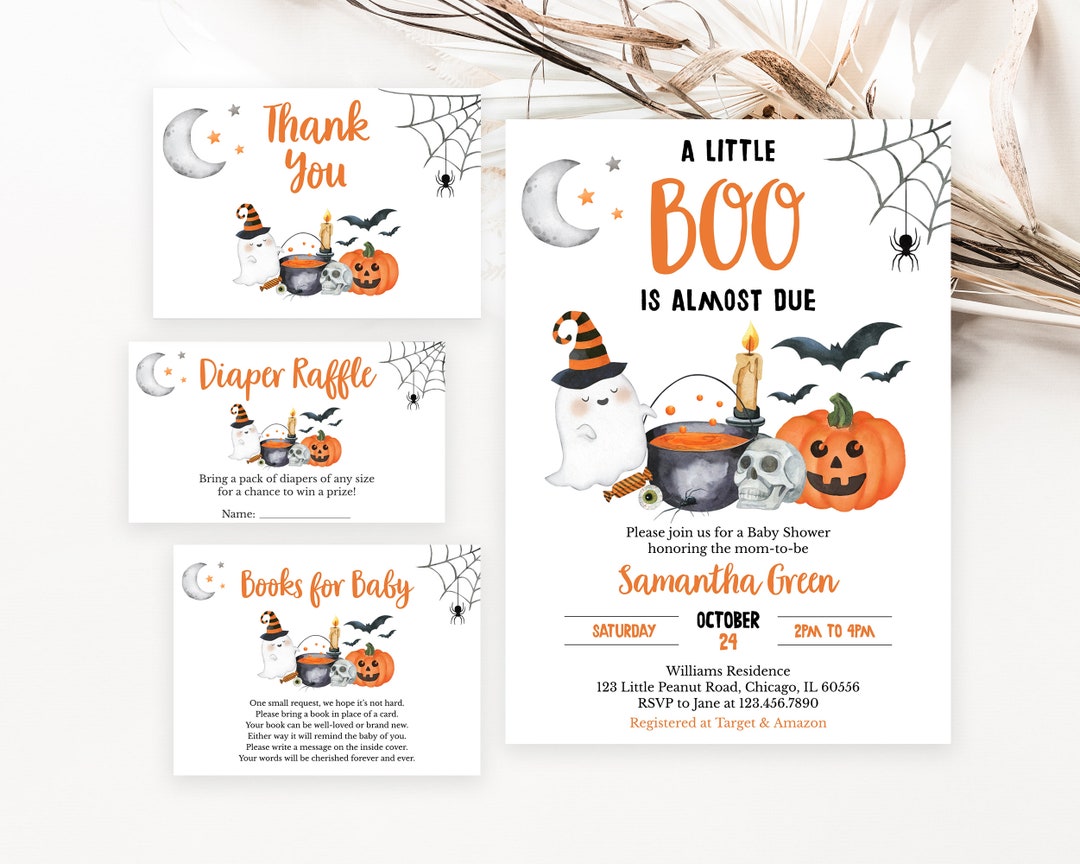 Editable A Little Boo Baby Shower Invitation Bundle, Gender Neutral ...