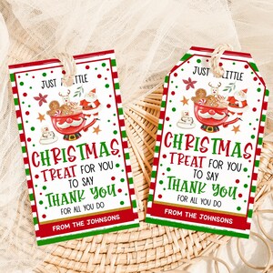 Editable Just a Little Treat for You Christmas Tag, Employee ...