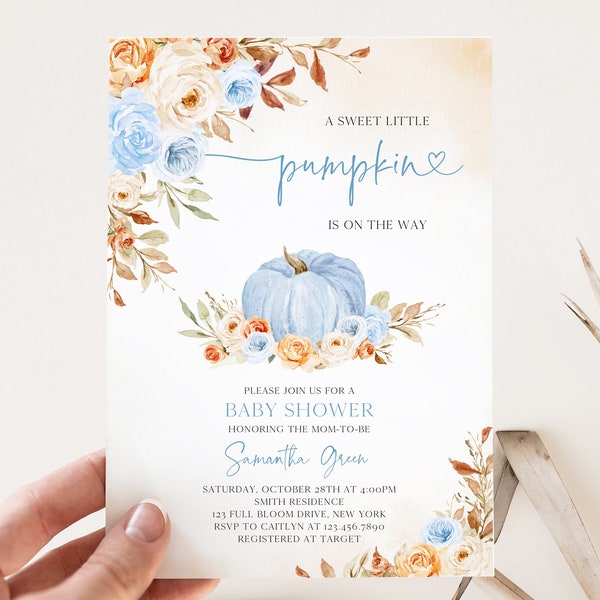 Blue Pumpkin Baby Shower - Etsy