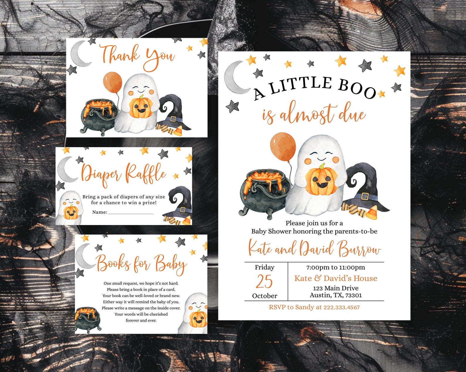 Editable A Little Boo Baby Shower Invitation Bundle, Gender Neutral ...