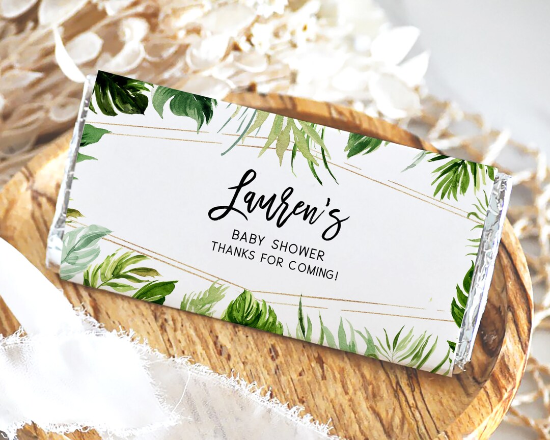 Editable Tropical Baby Shower Chocolate Wrapper, Oh Baby Tropical Baby ...