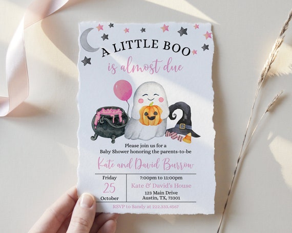 Editable Pink A Little Boo Baby Shower Invitation Girl - Etsy