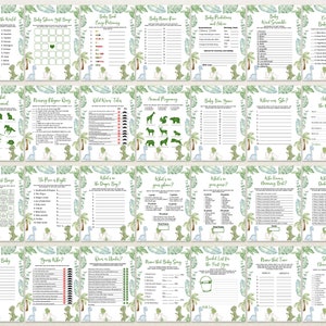 Editable Dinosaur Baby Shower Game Bundle, It's a Boy Dinosaur Baby ...