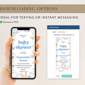 Editable Boy Under the Sea Baby Shower Invitation Bundle, Ocean Baby ...