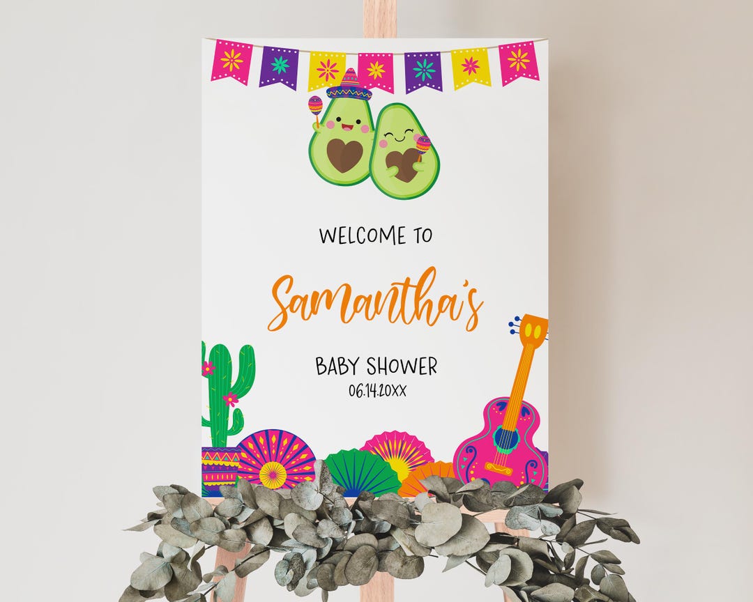 Editable Holy Guacamole Baby Shower Welcome Sign, Mexican Baby Shower ...