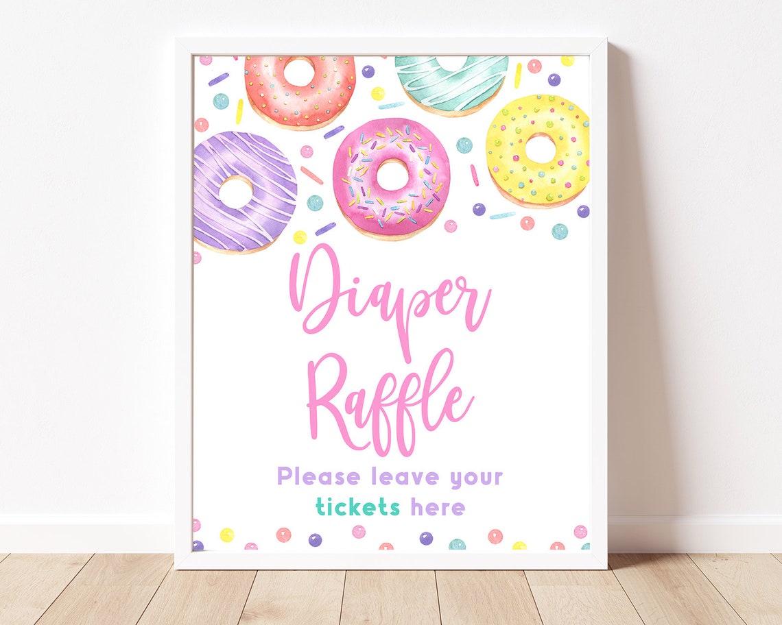 Diaper Raffle Sign Donuts and Diapers Baby Shower Girl Donuts - Etsy