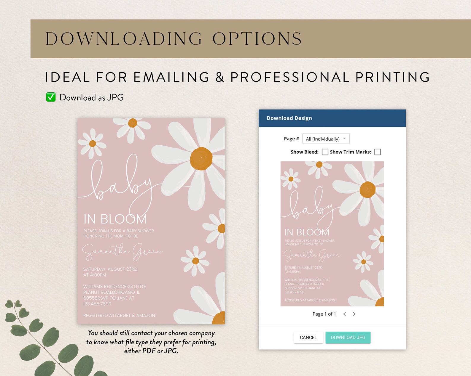 Editable Daisy Baby Shower Invitation Bundle, Baby in Bloom Daisy Baby ...