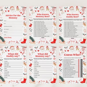 Editable Santa Baby Baby Shower Game Bundle, Girl Christmas Baby Shower ...