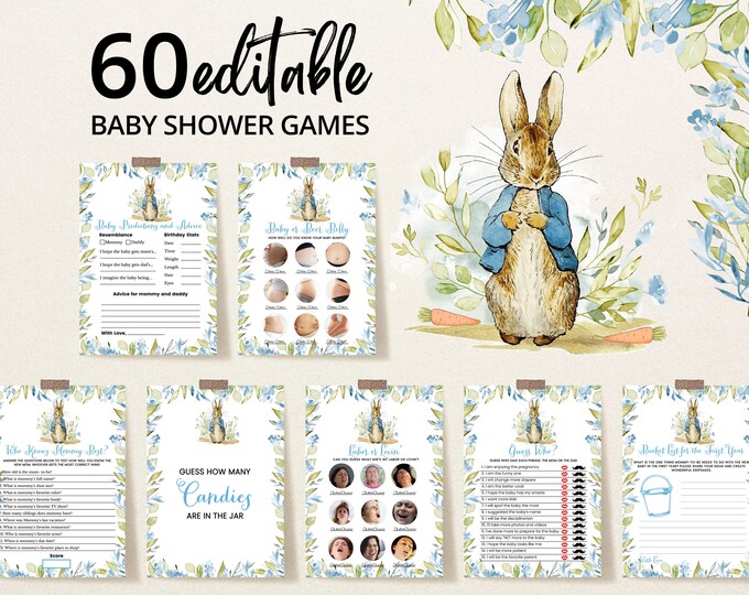 Peter Rabbit Baby Shower Nursery Rhyme Cards and Games-set of 12 - Etsy