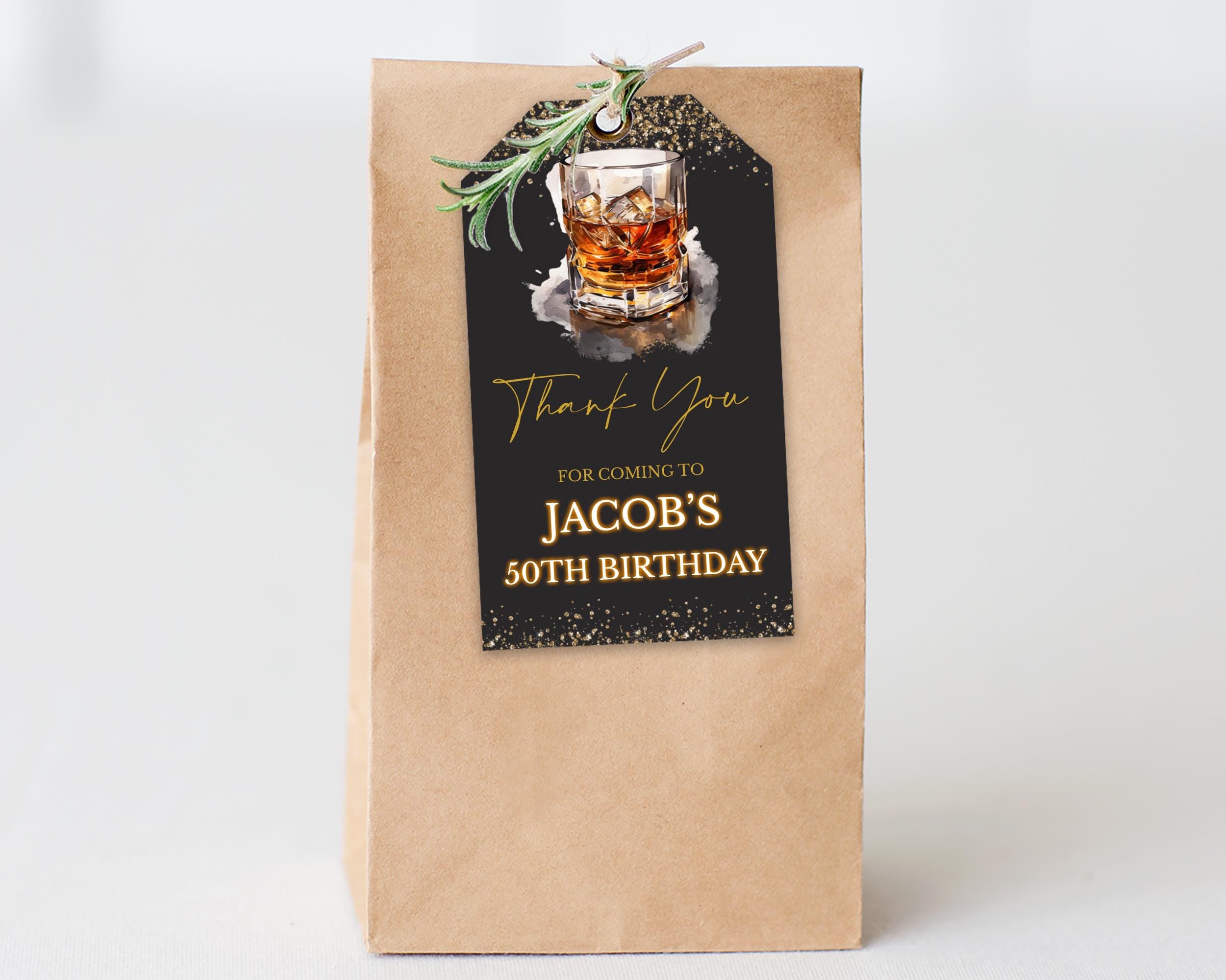 Editable Cheers to 50 Years Whiskey Birthday Favor Tag, Whiskey ...