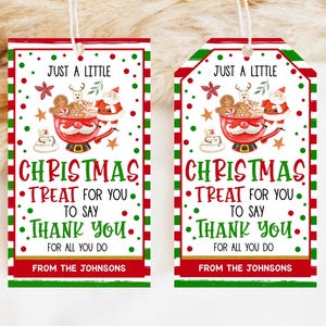 Editable Just a Little Treat for You Christmas Tag, Employee ...