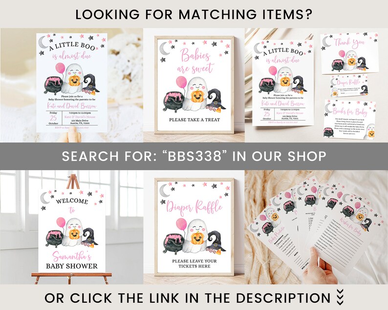 Editable Pink A Little Boo Baby Shower Invitation Bundle Girl - Etsy