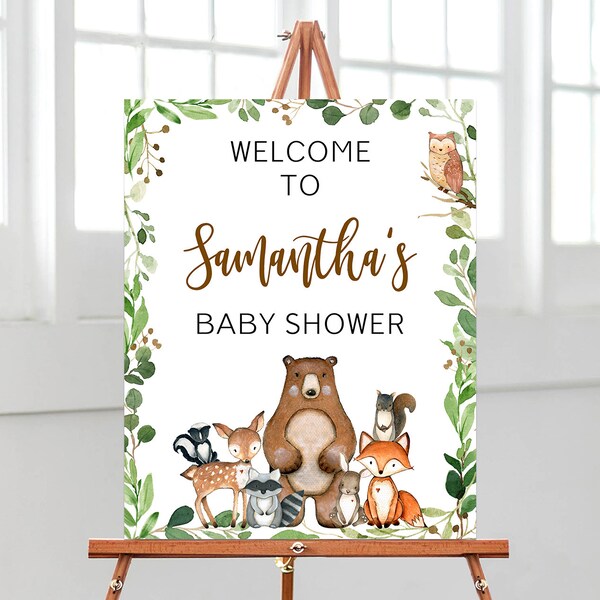 Woodland Baby Shower Welcome Sign - Etsy