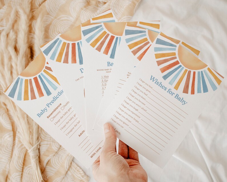 Editable Sunshine Baby Shower Game Bundle Here Comes the Son - Etsy UK
