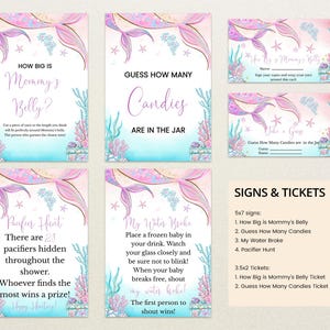 Editable Mermaid Baby Shower Game Bundle, Under the Sea Baby Shower ...
