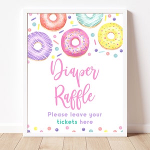 Diaper Raffle Sign Donuts and Diapers Baby Shower, Girl Donuts Diaper ...