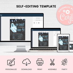 Editable Oh Sheet It's a Boo-y Baby Shower Invitation - Etsy