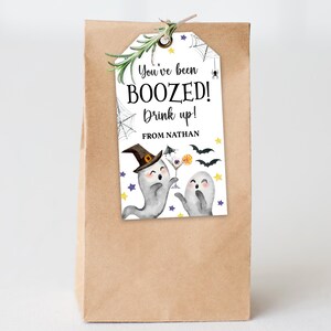 Editable You've Been Boozed Drink up Favor Tag, Halloween Boozed Favor ...