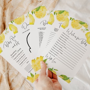 Editable Lemon Baby Shower Games Bundle, Lemon Gender Neutral Baby ...