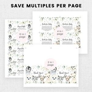 Editable Winter Arctic Animals Baby Shower Invitation Bundle - Etsy