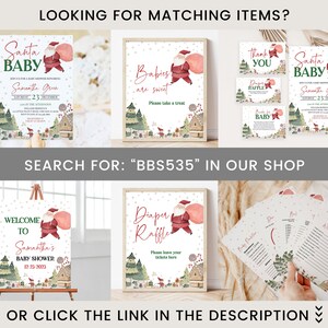 Editable Santa Baby Shower Welcome Sign, Gender Neutral Christmas Baby ...