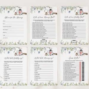 Editable Winter Penguin Baby Shower Game Bundle, Gender Neutral Penguin ...