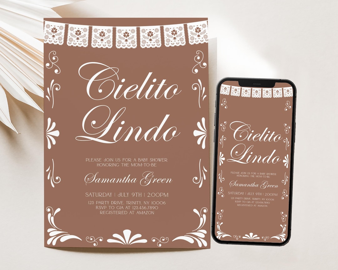Editable Cielito Lindo Gender Neutral Baby Shower Invitation, Mexican ...