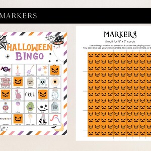 100 Pastel Halloween Bingo Cards, Cute Halloween Games, Kids Halloween ...
