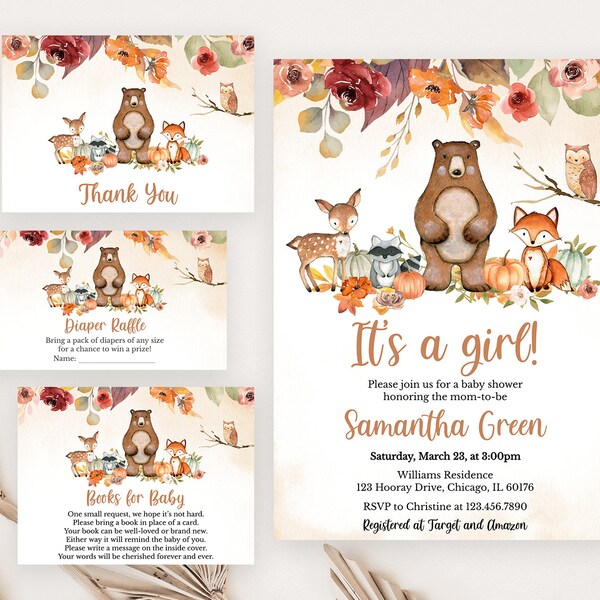 Woodland Invitation - Etsy