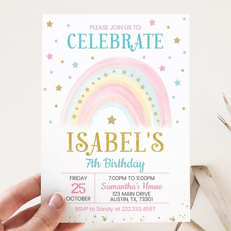 Pastel Rainbow Birthday - Etsy