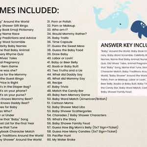 Editable Whale Baby Shower Game Bundle Blue Whale Baby Shower - Etsy