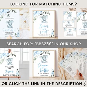 Editable Elephant Baby Shower Game Bundle, Blue Floral Elephant Baby ...