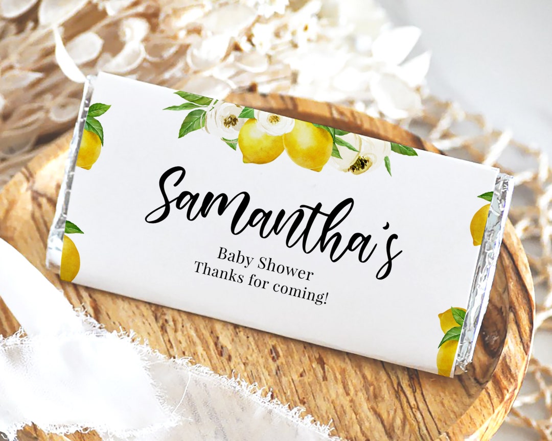 Editable Lemon Baby Shower Chocolate Wrapper, Sweet Little One Baby ...