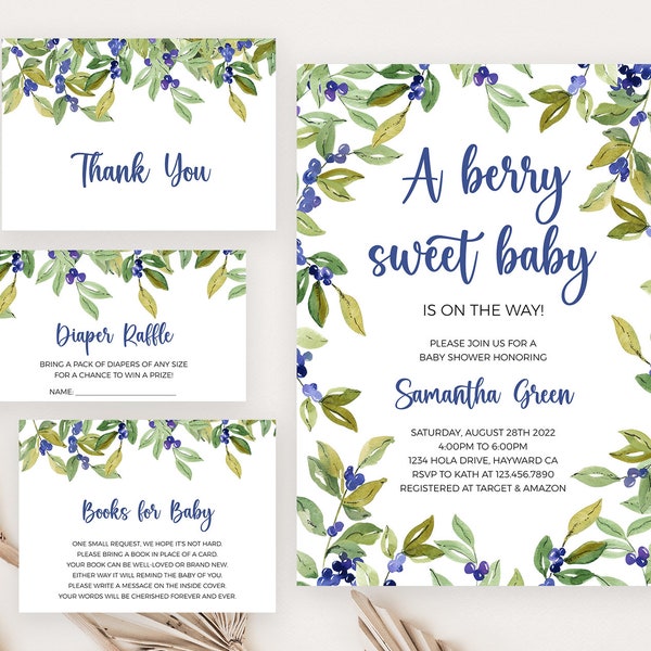 Berry Sweet Baby Shower Invitations - Etsy