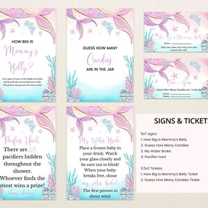 Editable Mermaid Baby Shower Game Bundle Under the Sea Baby - Etsy