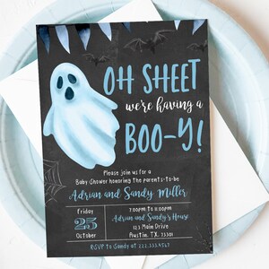 Editable Oh Sheet It's a Boo-y Baby Shower Invitation - Etsy