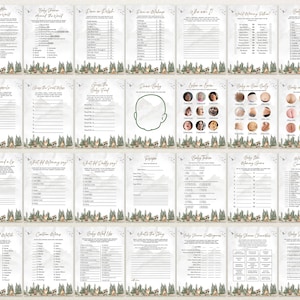 Editable Let the Adventure Begin Woodland Baby Shower Game Bundle ...
