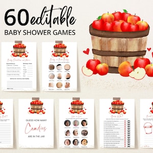 Editable the Apple of the Eye Baby Shower Game Bundle, Apple Harvest ...