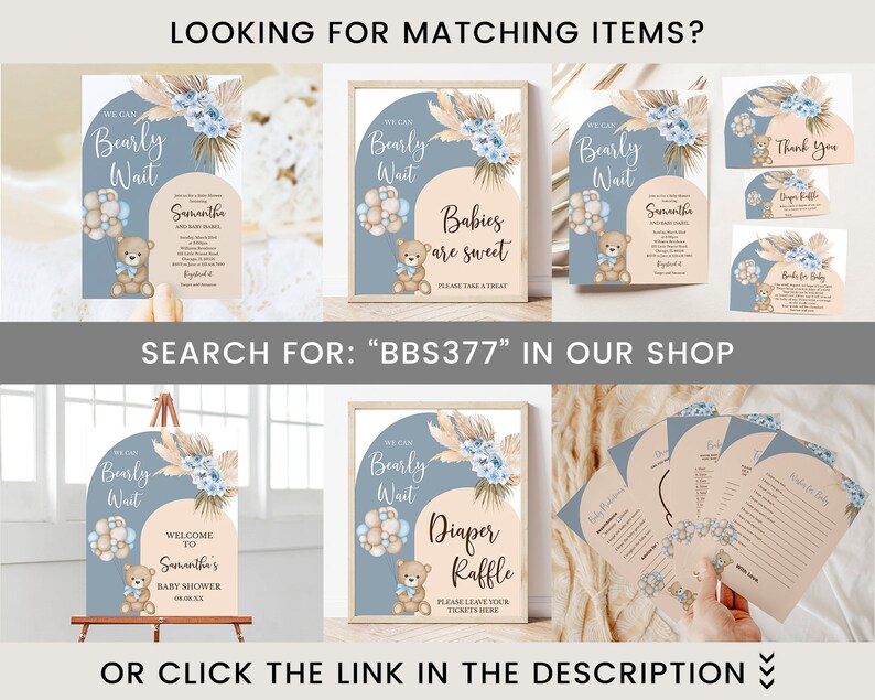 Editable We Can Bearly Wait Baby Shower Game Bundle Balloon - Etsy