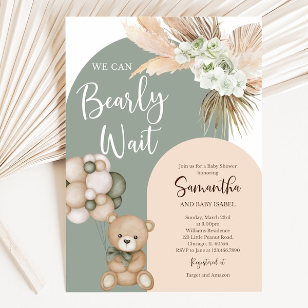 We Can Bearly Wait Baby Shower Invitation - Etsy