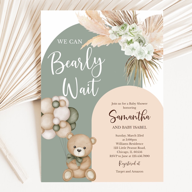 We Can Bearly Wait Baby Shower Invitation - Etsy