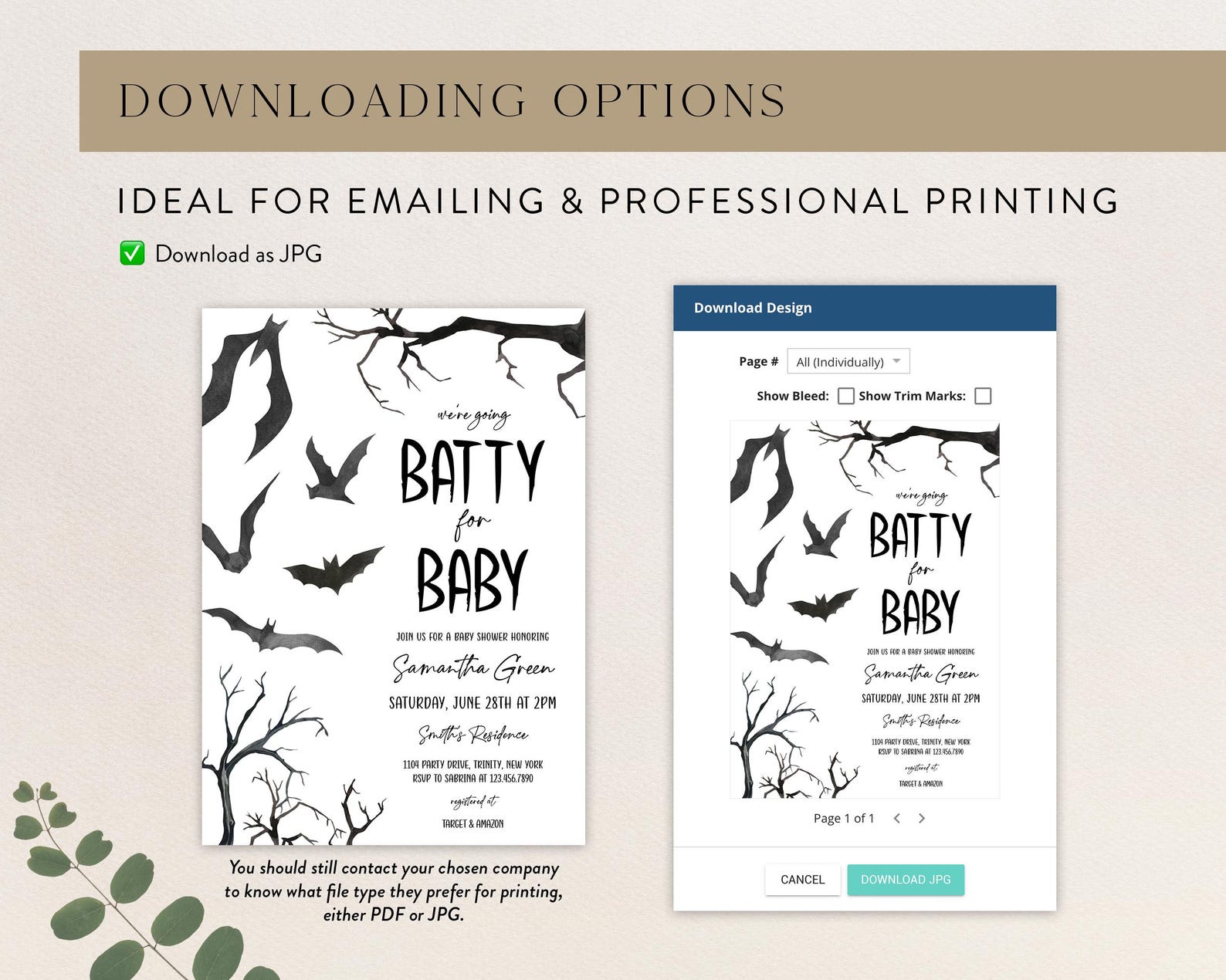 Editable We're Going Batty for Baby Shower Invitation, Gender Neutral ...