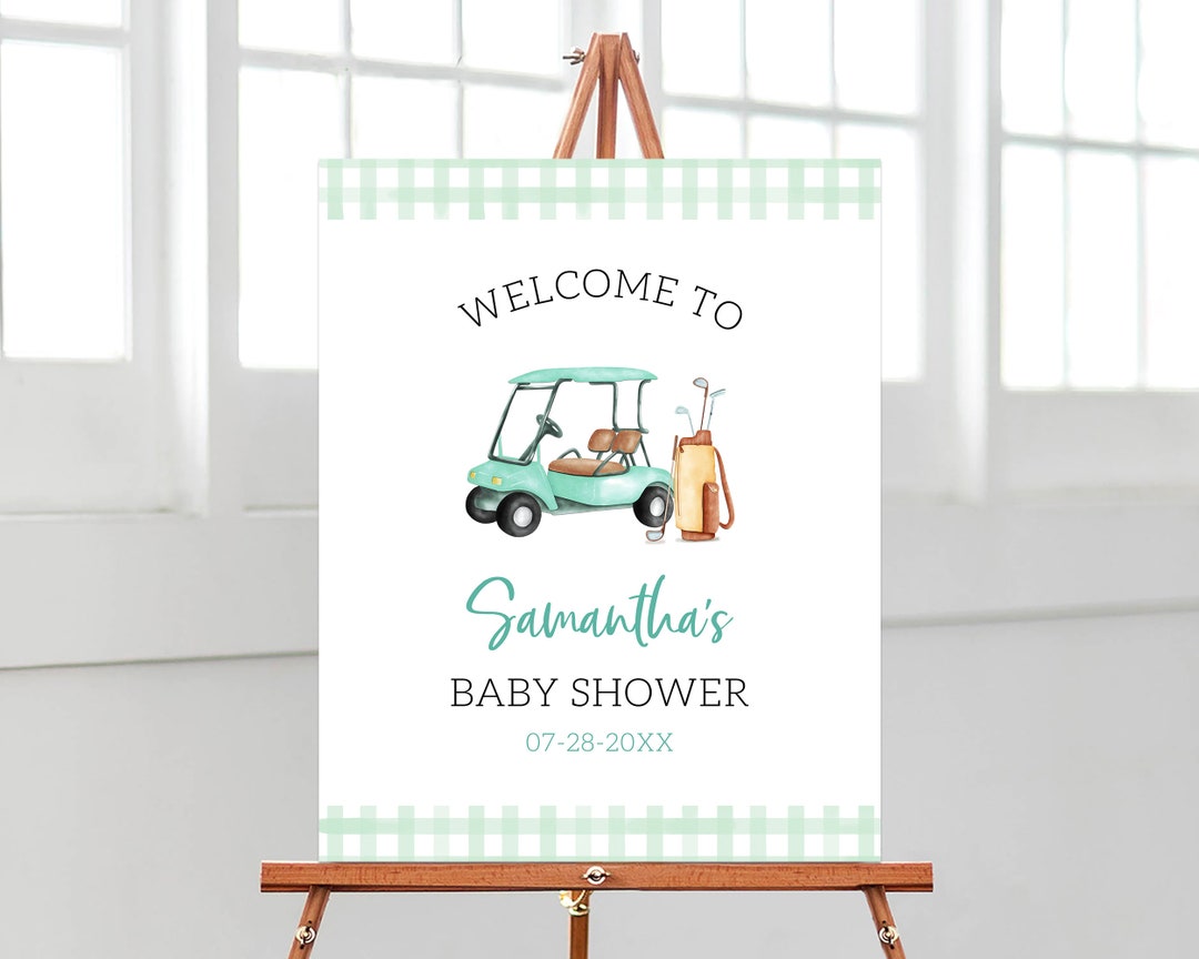 Editable Golf Baby Shower Welcome Sign, Let's Par-tee Shower Poster ...