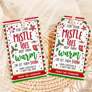 Editable for Your Mistle Toes Christmas Tag, Socks Gift Tag, Pedicure ...