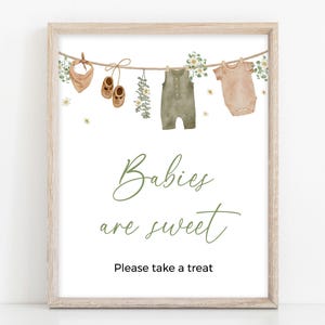 Editable Boho It's a Boy Baby Clothes Baby Shower Table Sign, Green ...