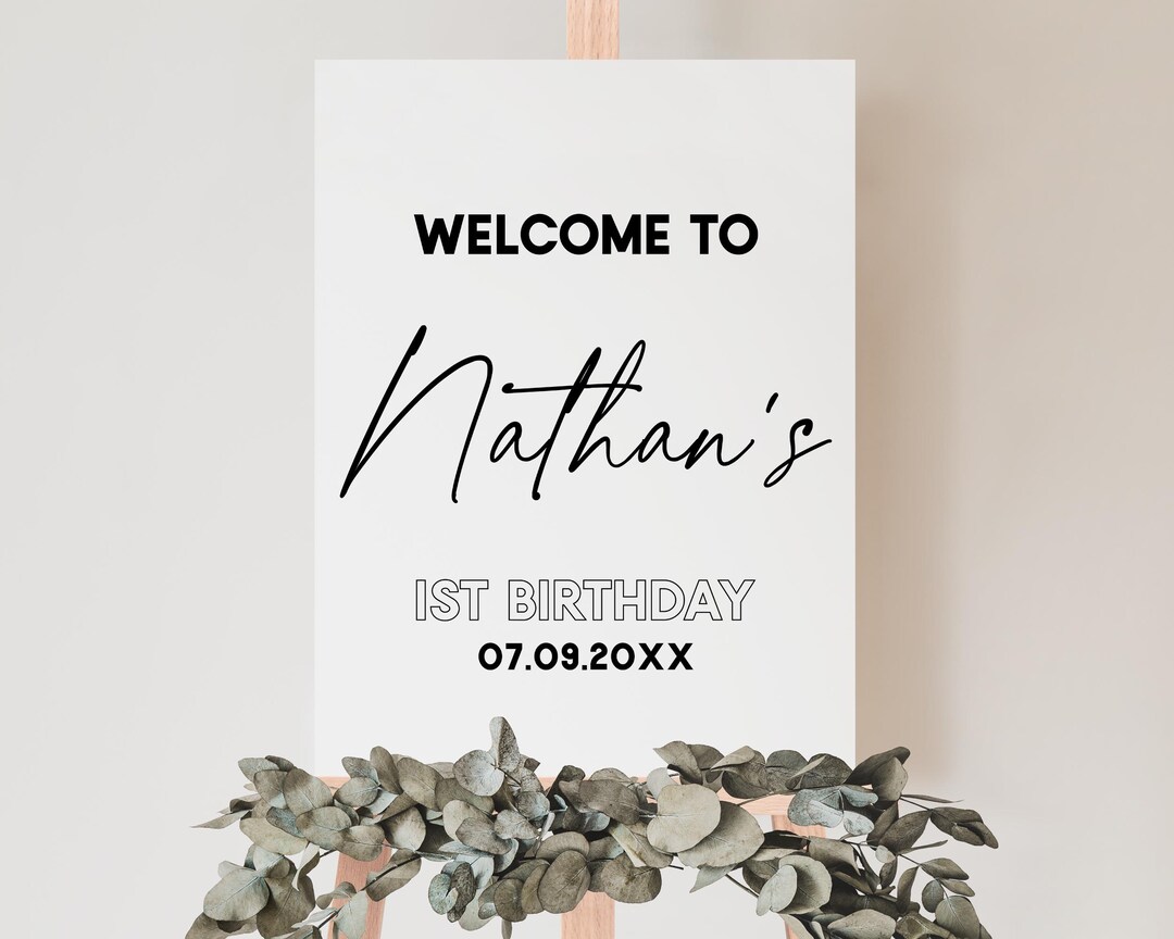 Editable Bruh Birthday Welcome Sign, Boy Simple Bruh Birthday Poster ...